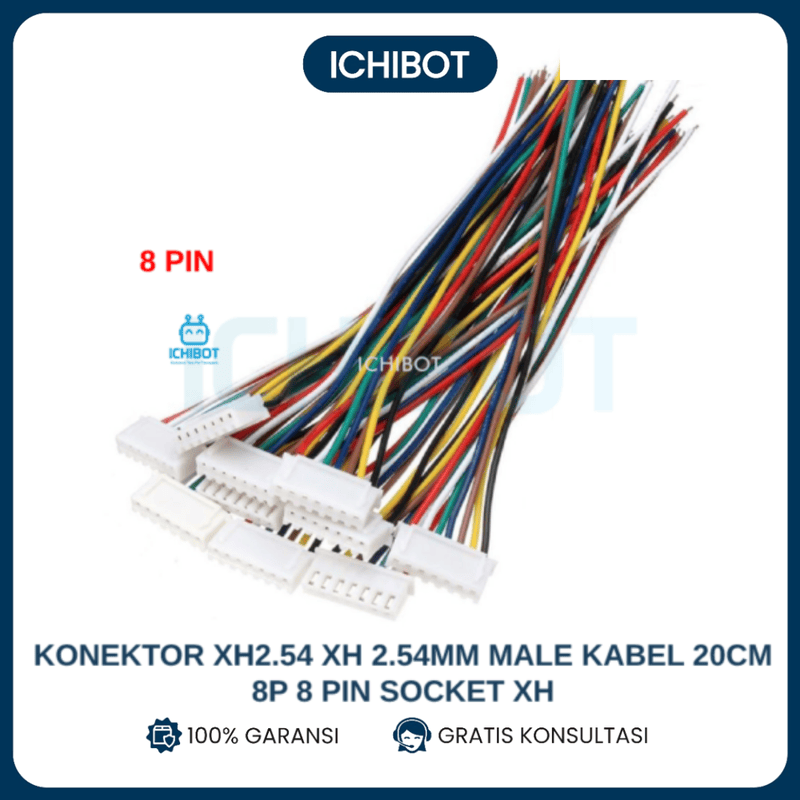 8P 8 Pin XH2.54 XH 2.54mm Male Kabel 20cm Socket XH Konektor - Ichibot Store