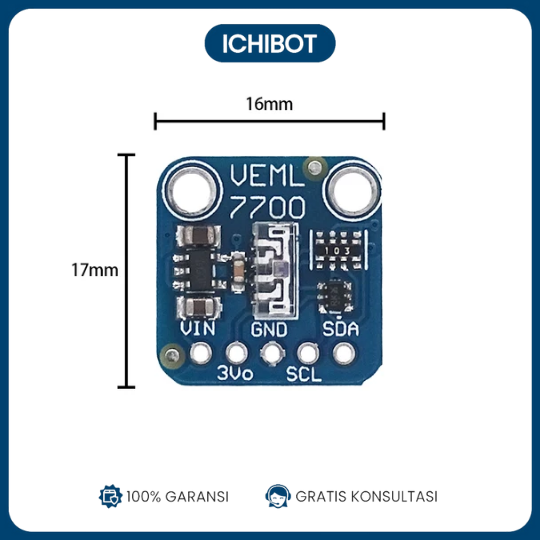 VEML7700 ambient light intensity sensor module 16-bit dynamic range ...