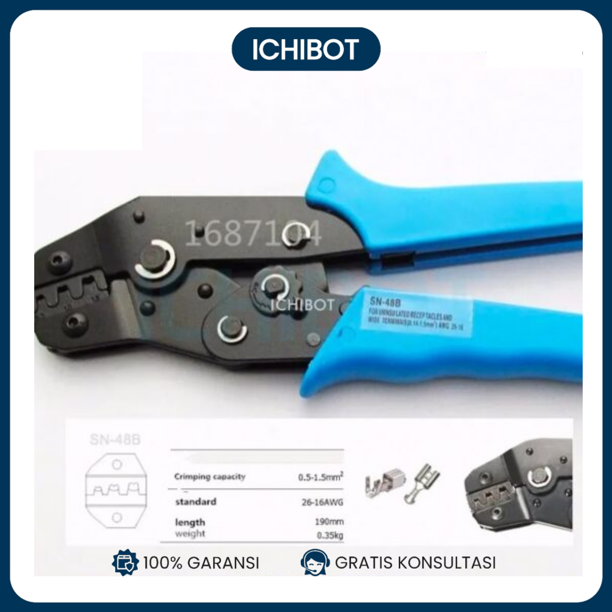 SN-48B Tang Crimping Krimping 0.14-1.5mm xh2.54 Terminal AWG 26-16 - Ichibot Store